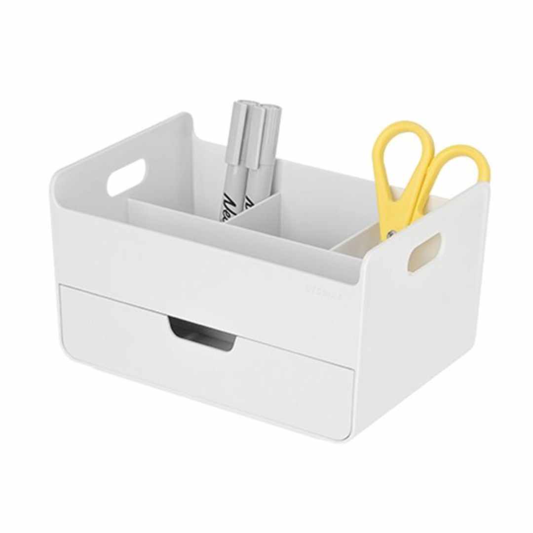 Sysmax | Combo Desk Organizer with 4Compartments | 1 Drawer | White ...