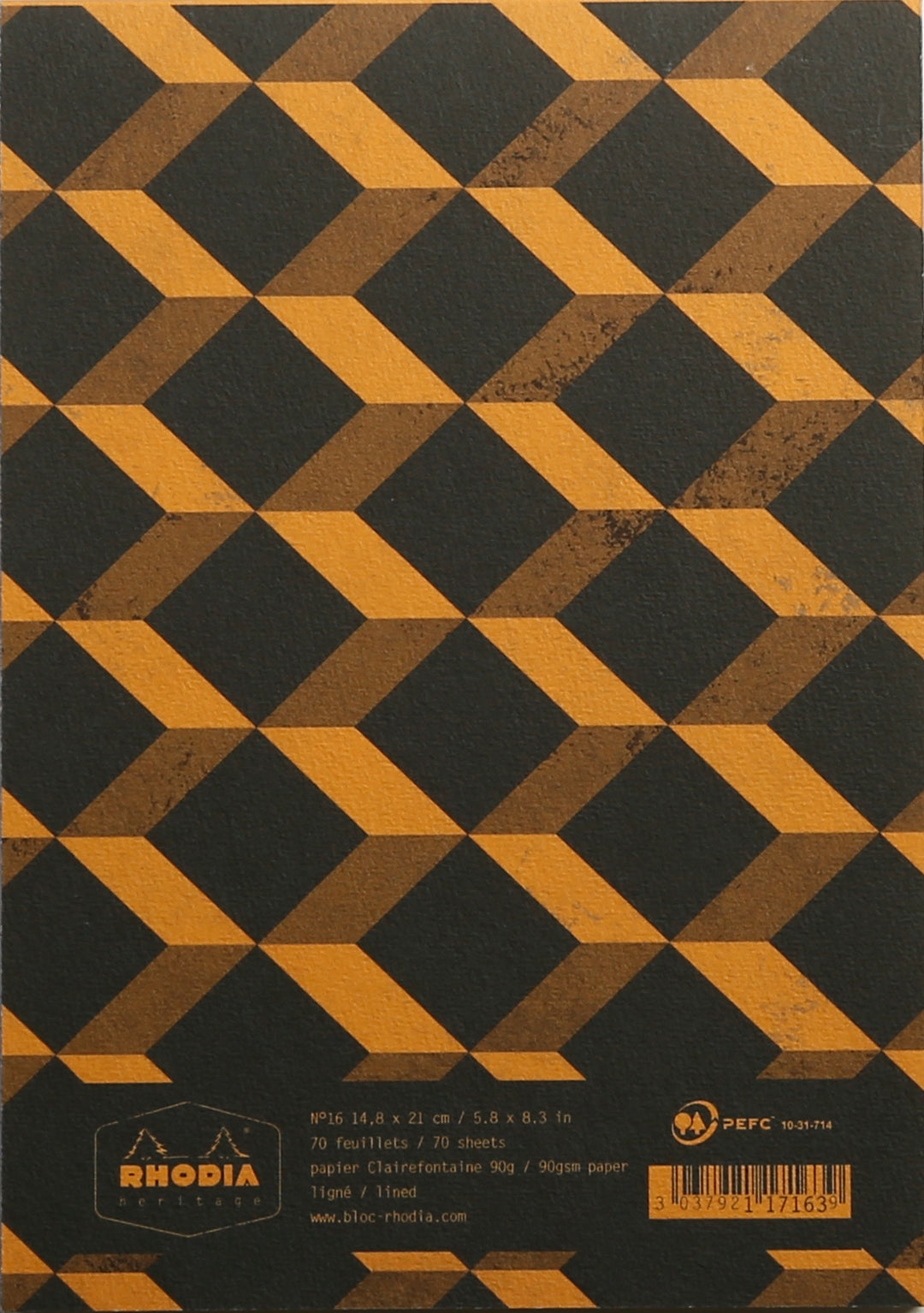 Rhodia Heritage Black Escher Stapled Line Ruled Notepad - A5 – AARCAAI